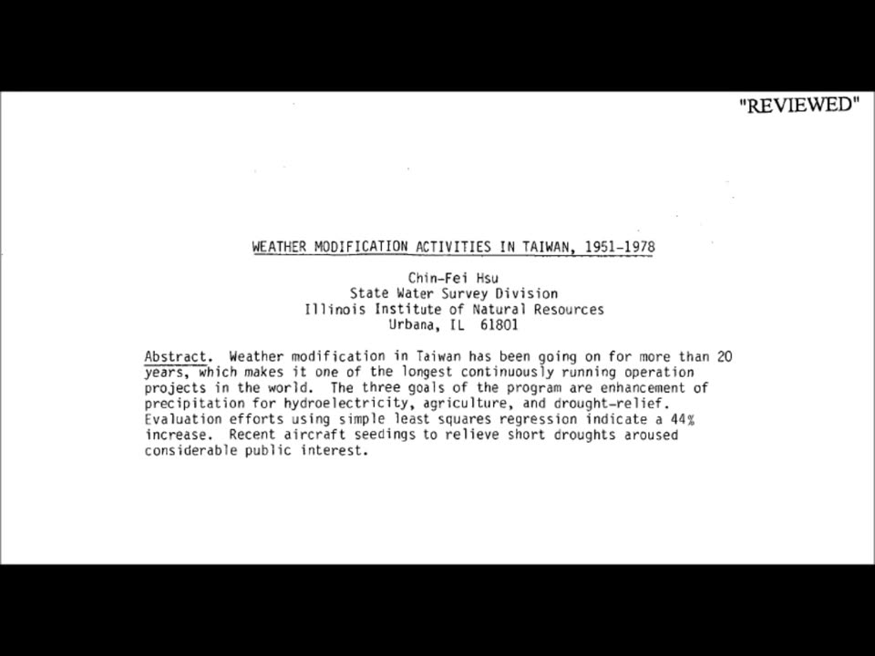 Deregulation of Weather Modification Laws in California, Research ...