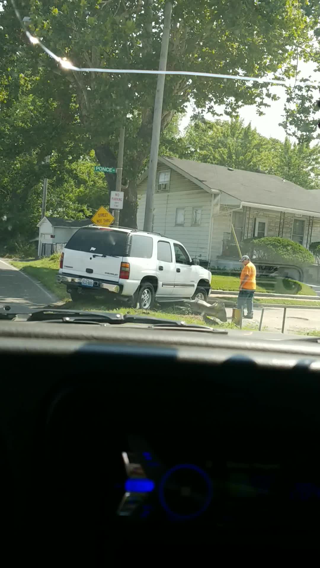 Car Stuck on Guard Rail After Failed Shortcut