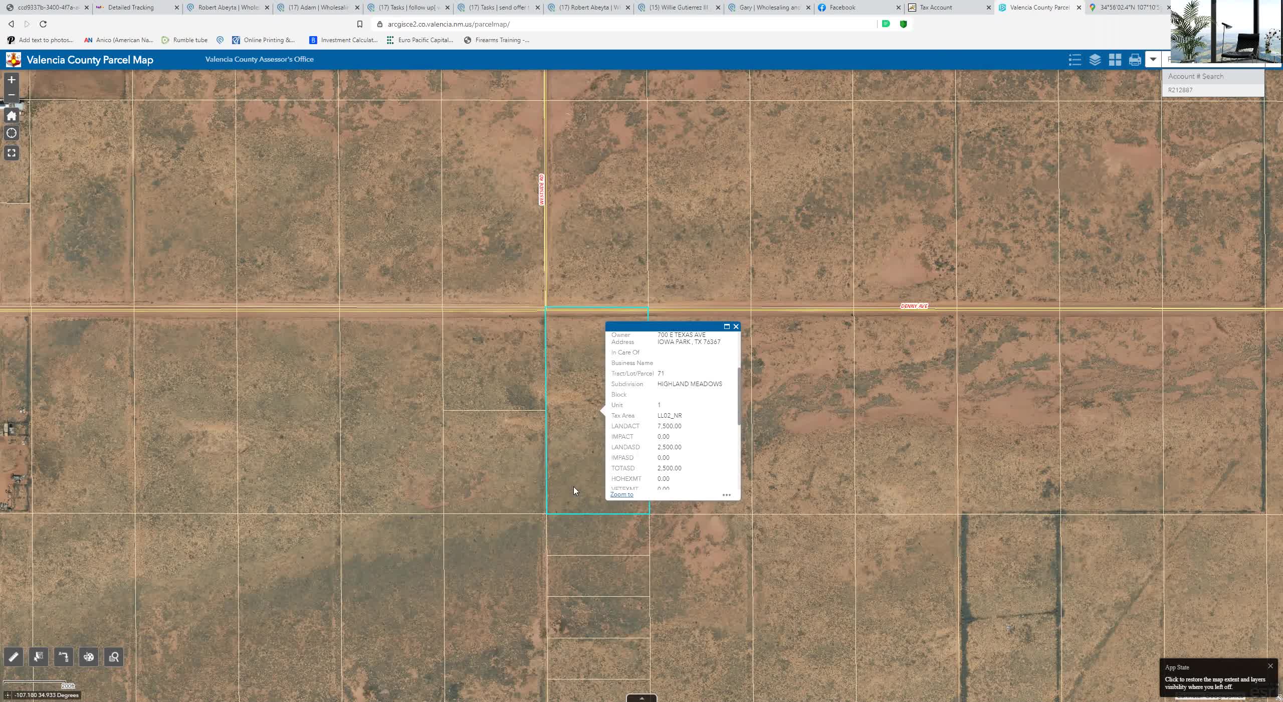 How to find the gps coordinates to the center of the property