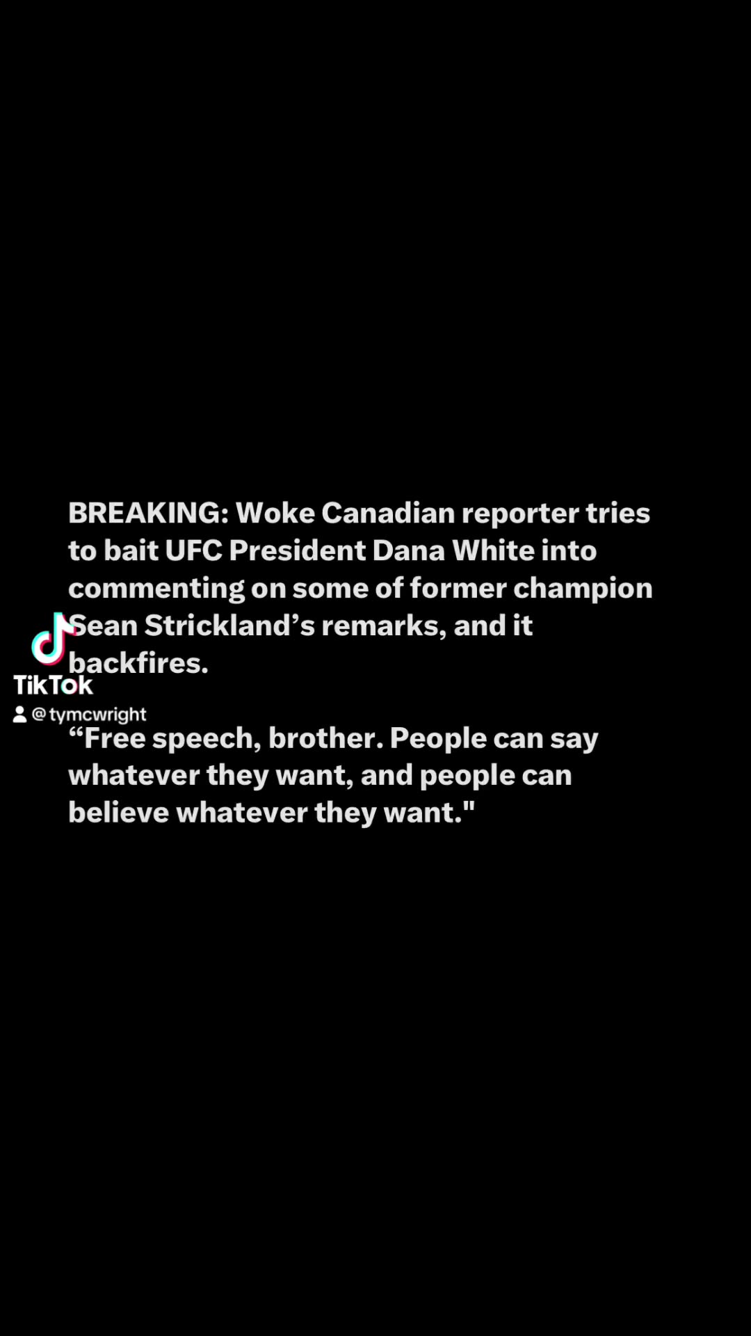 Dana White vs Woke Journalist on free speech😎