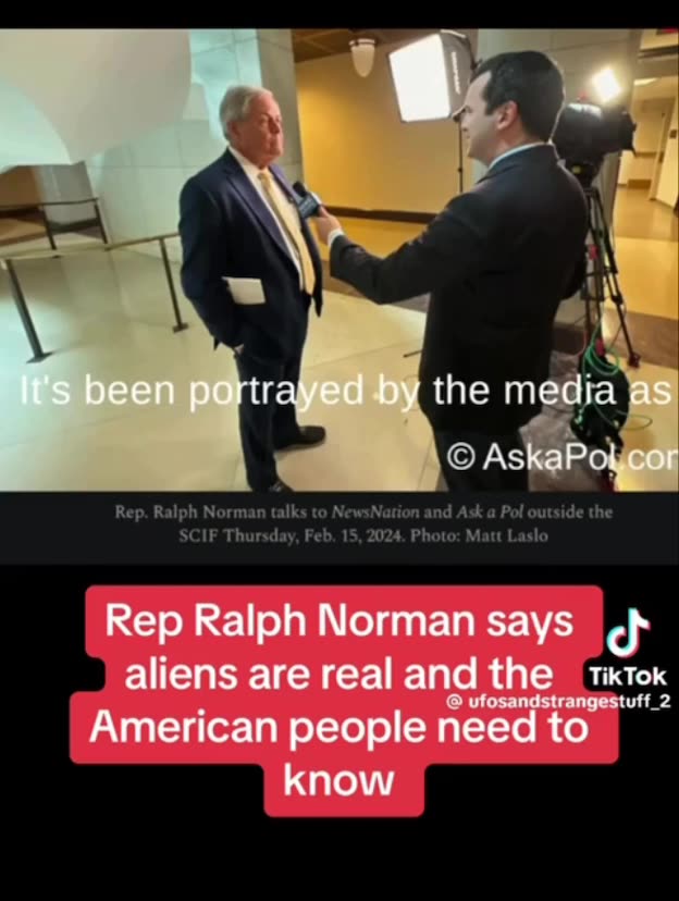 Rep Ralph Norman spilling the beans🫘 after a SciFi meeting 2/15/24 🛸👽