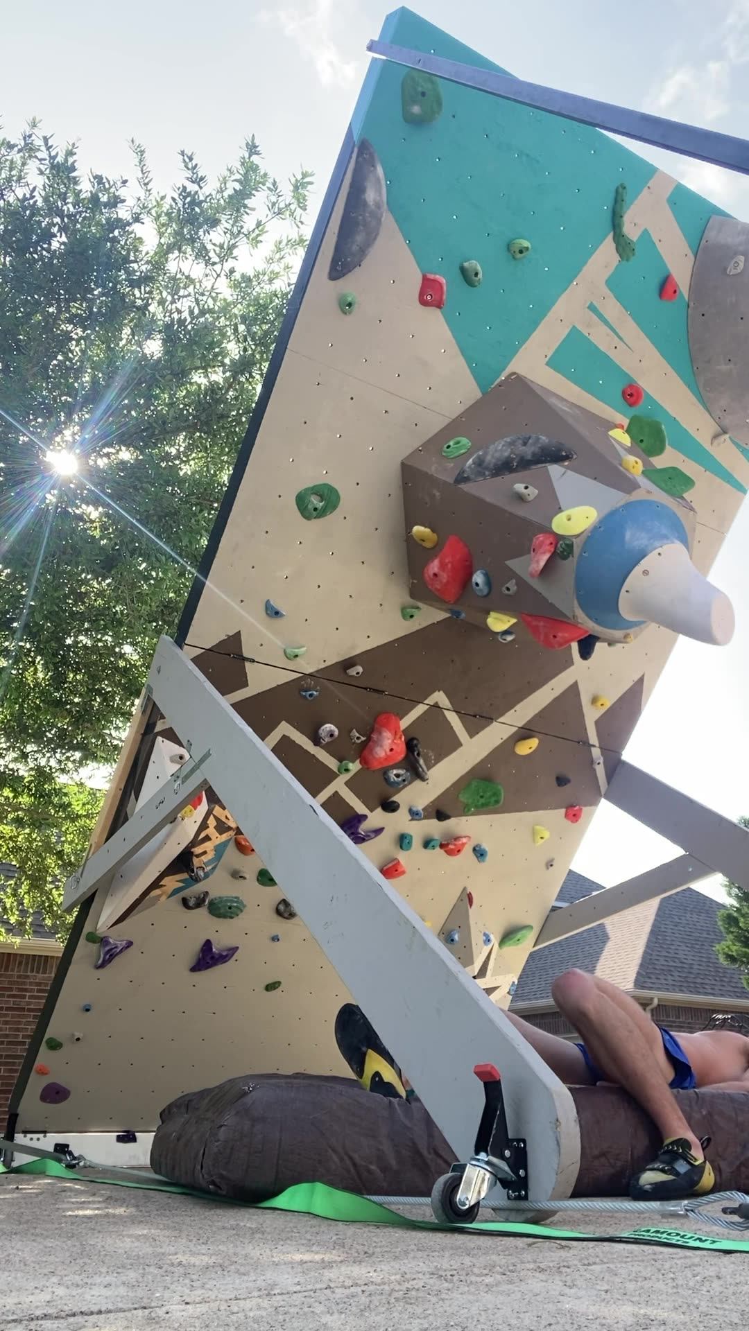 Guy Falls Off Rock Climbing Wall