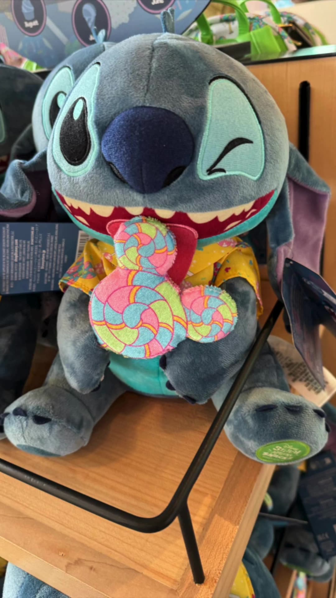 Disney Stitch Attacks Snacks with Lollipop Plush Doll #shorts