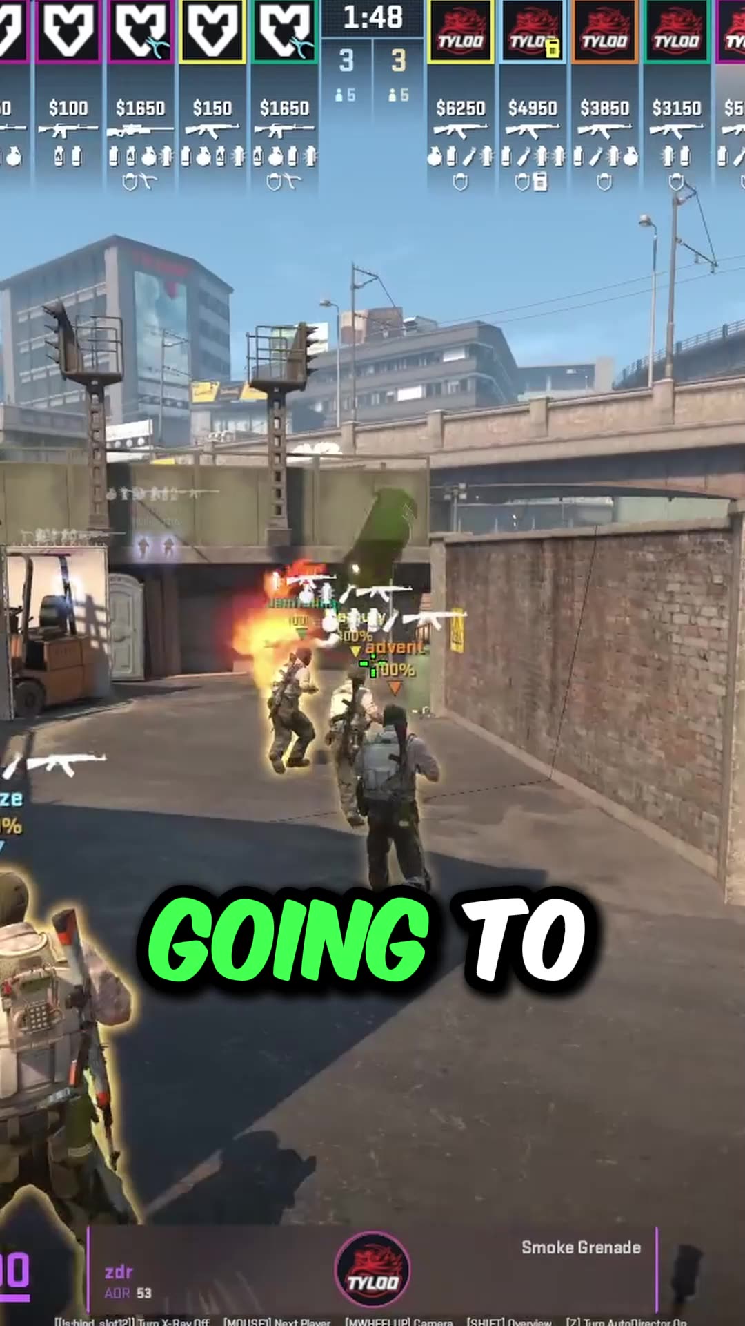 insane overpass nades to rush b in cs2