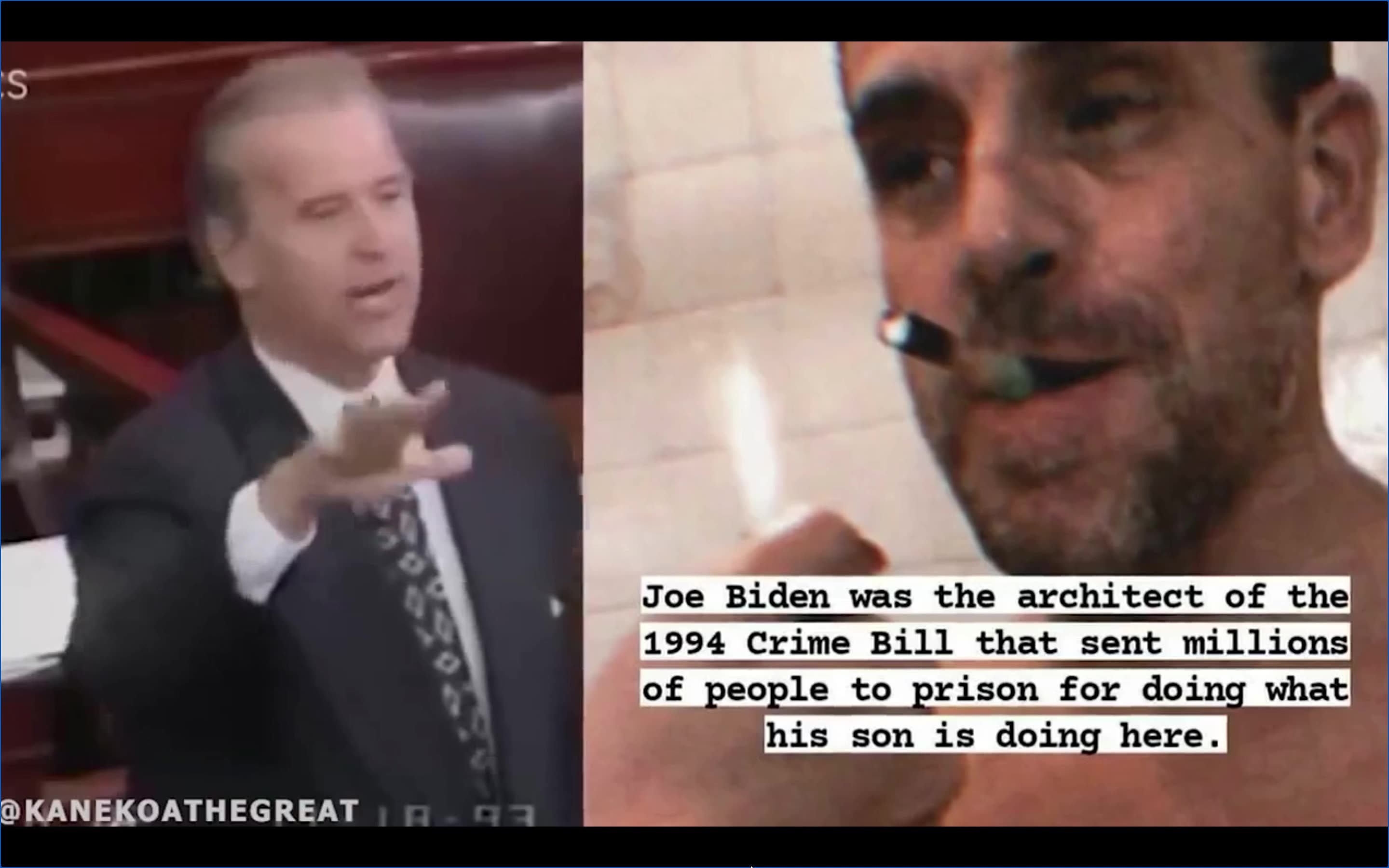 Joe and hunter biden debate their views on crack cocaine.