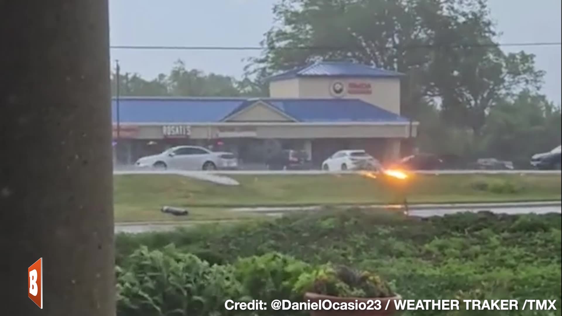 Knocked Down Power Line SHOOTS OUT SPARKS After Storms Pass Through ...