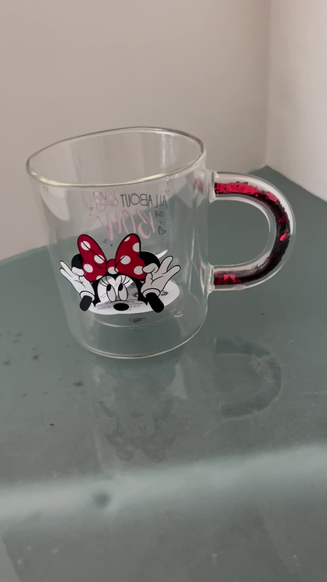 Disney Parks Minnie Mouse Clear Glass Mug #shorts