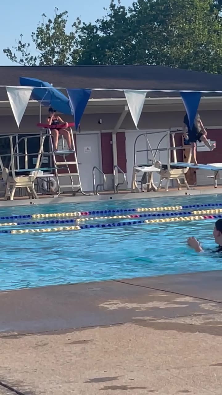 Iconic Older Man Dominates Diving Board