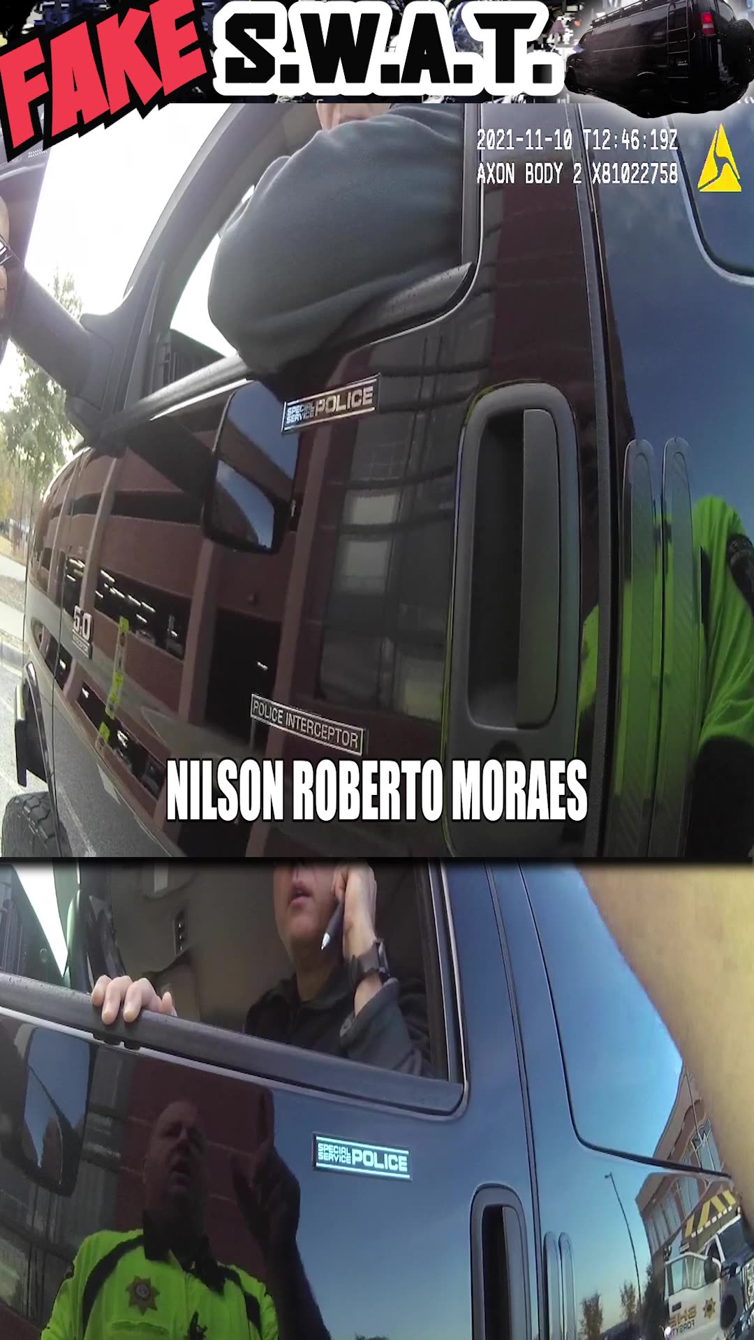 Personal vehicle with blue lights on it Fake SWAT van!