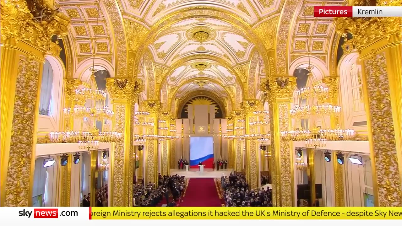 Putin's 5th term inauguration at Kremlin Palace in the throne room of ...