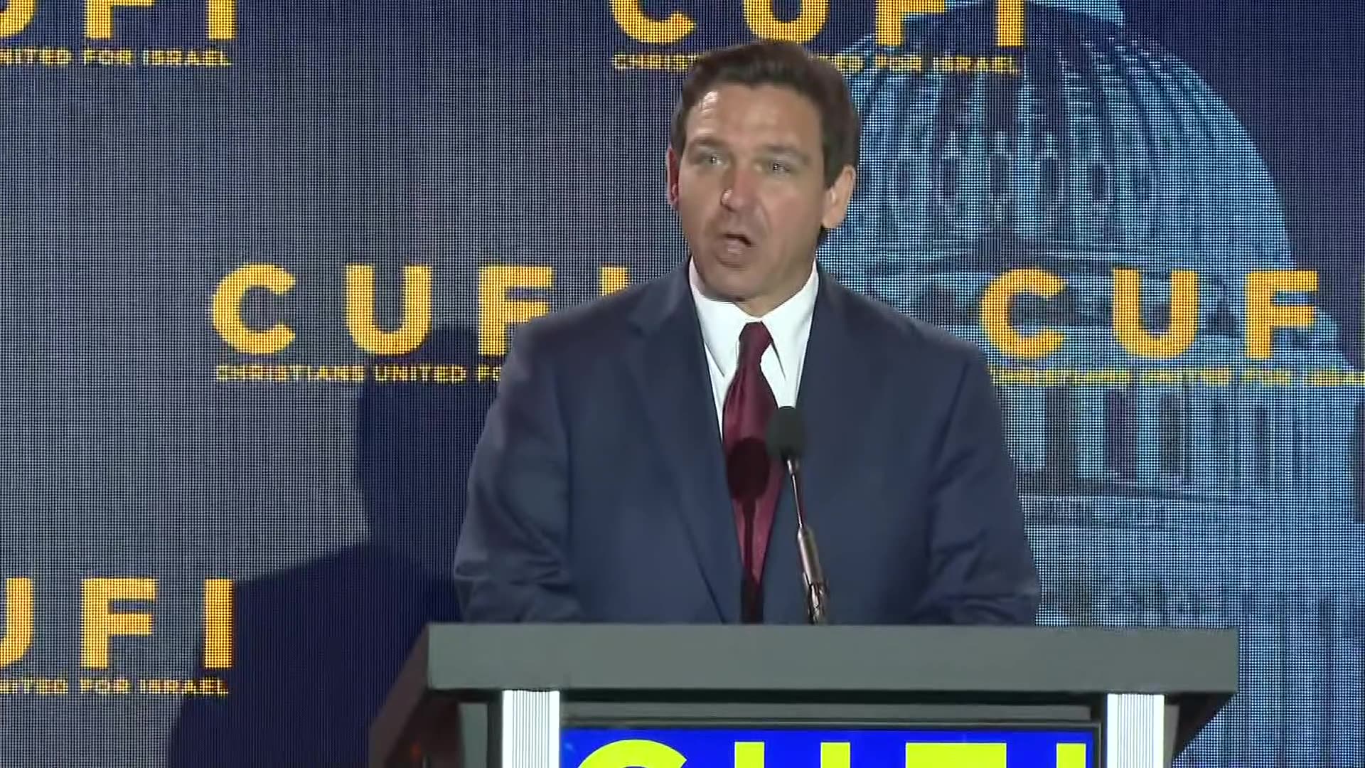 Gov. Ron DeSantis takes the stage at 2023 Christian United for Israel ...
