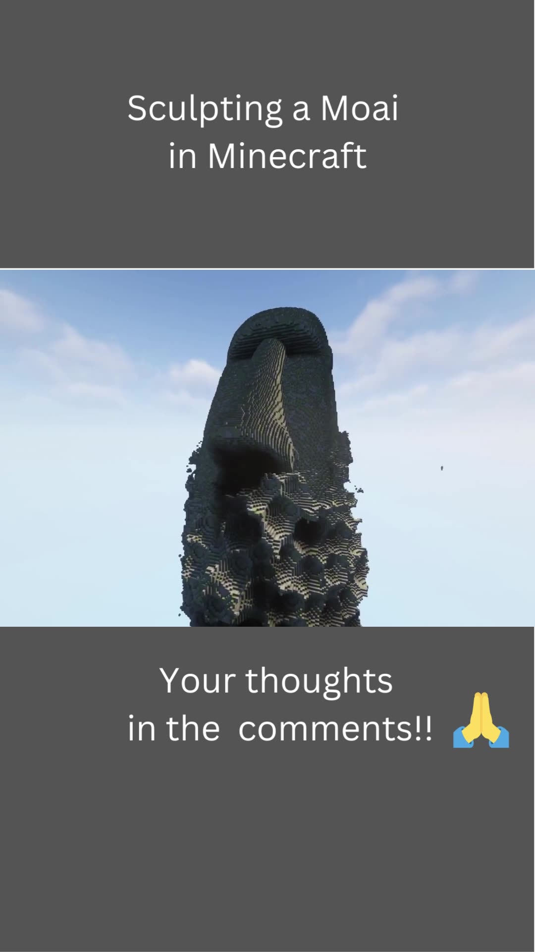 Sculpting a Moai in Minecraft