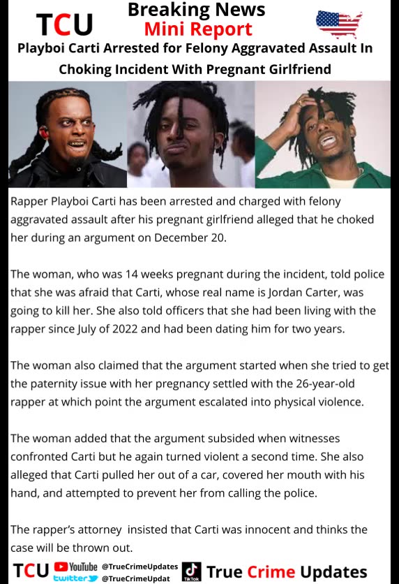 Playboi Carti Arrested for Felony Aggravated Assault In Choking ...