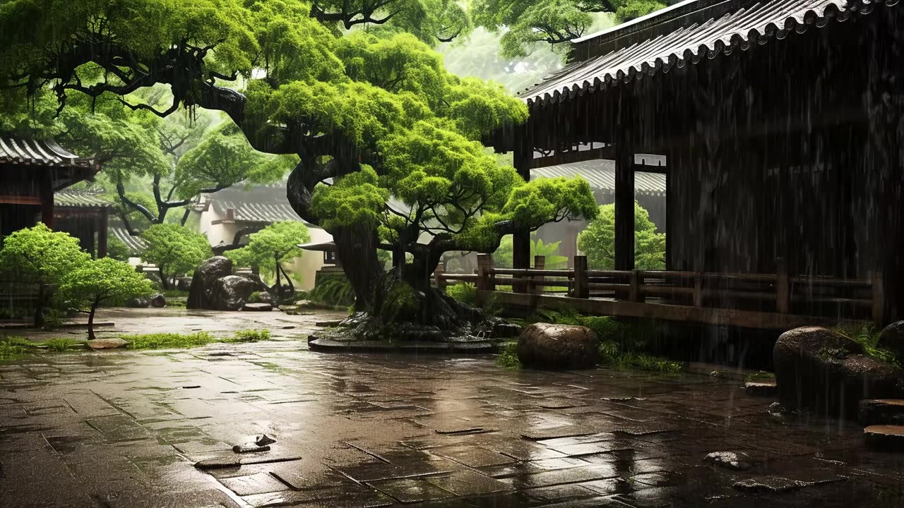 Natural Rain Sound Heavy rain sound at night for sleep, study ...