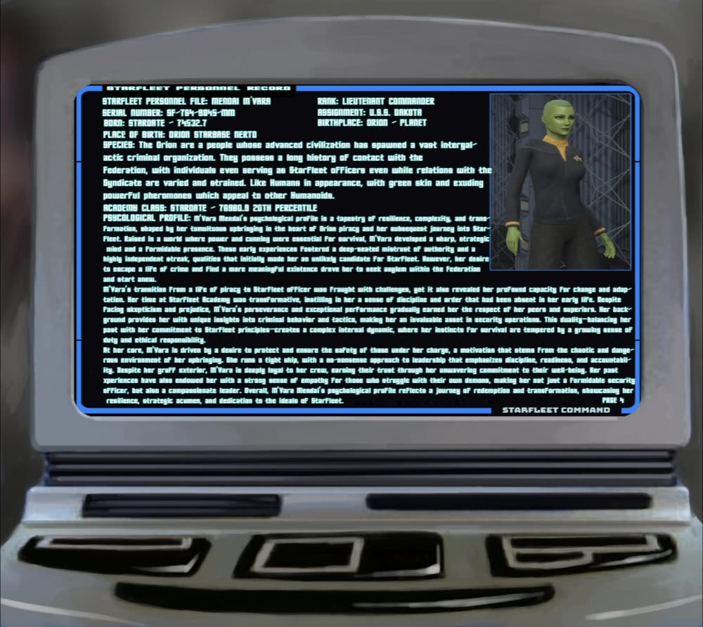 Starfleet Personnel File: Lieutenant Commander M'Vara Mendai