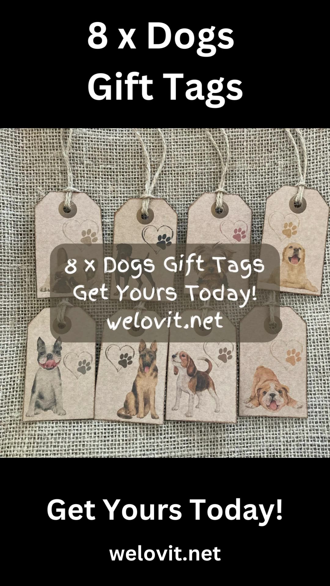 8 x Dogs Gift Tags - Get Yours Today ️