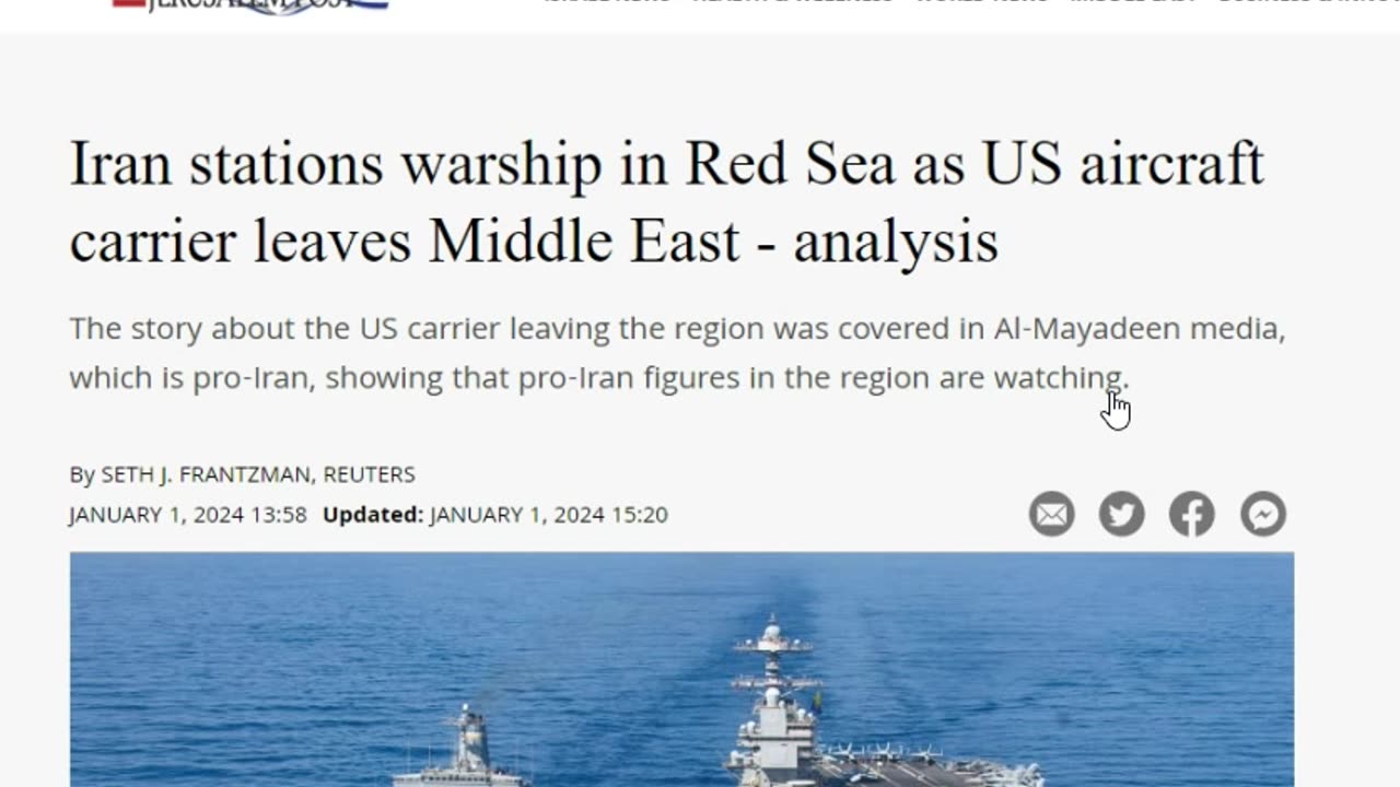 Iran Warship enters Red Sea as U.S. Warships leaves Mediterranean ...