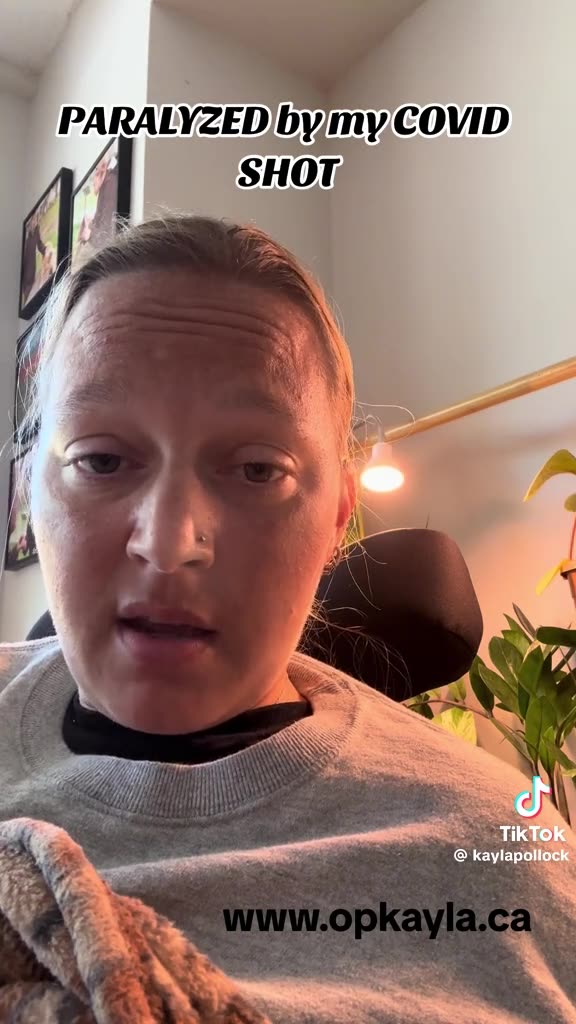 Kayla Pollock paral by her Covid vaccine