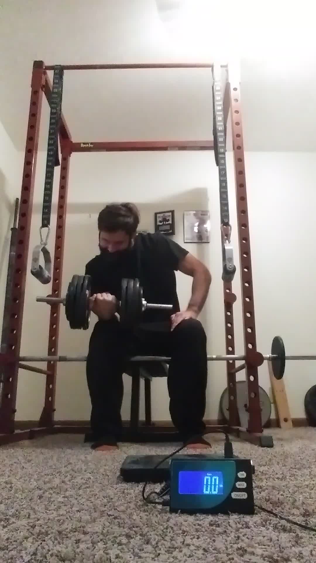 2 inch handle dumbbell wrist curls (full ROM)