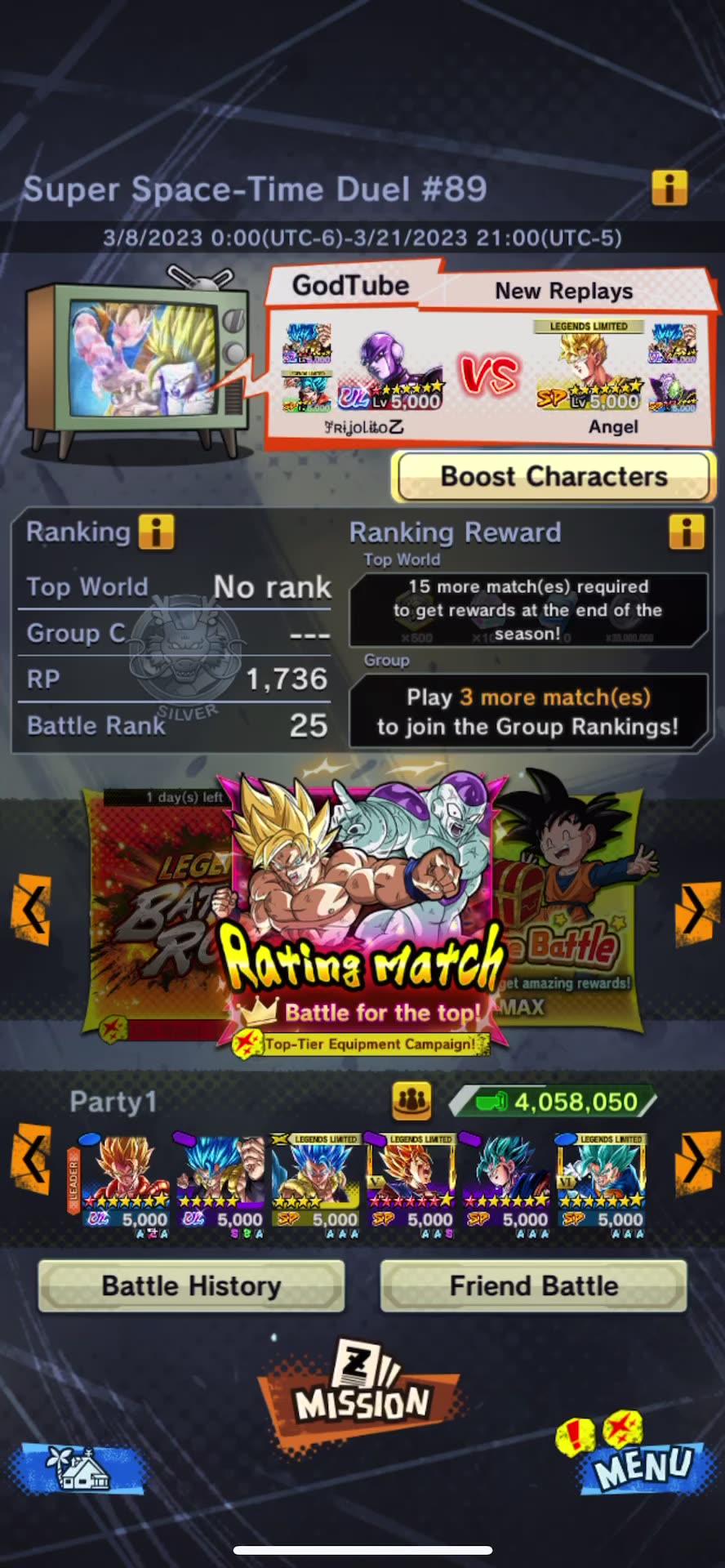 Dragon ball legends PvP ranked matches!!