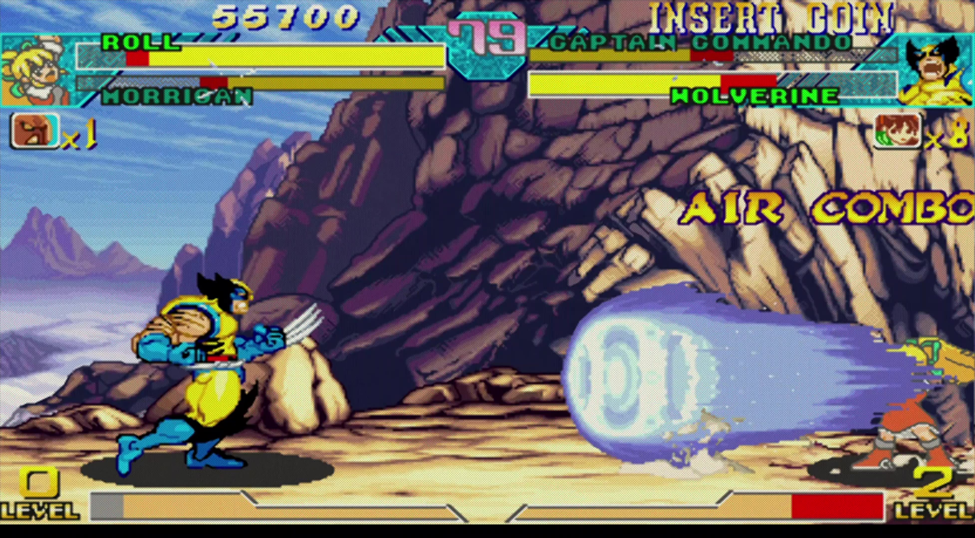 Roll + Morrigan vs Captain Commando + Wolverine