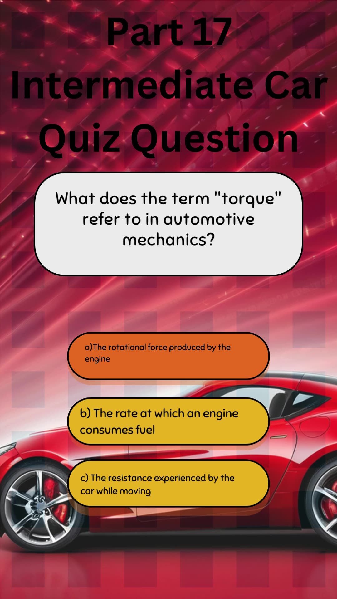 Part 17 Intermediate Car Engine Quiz Question