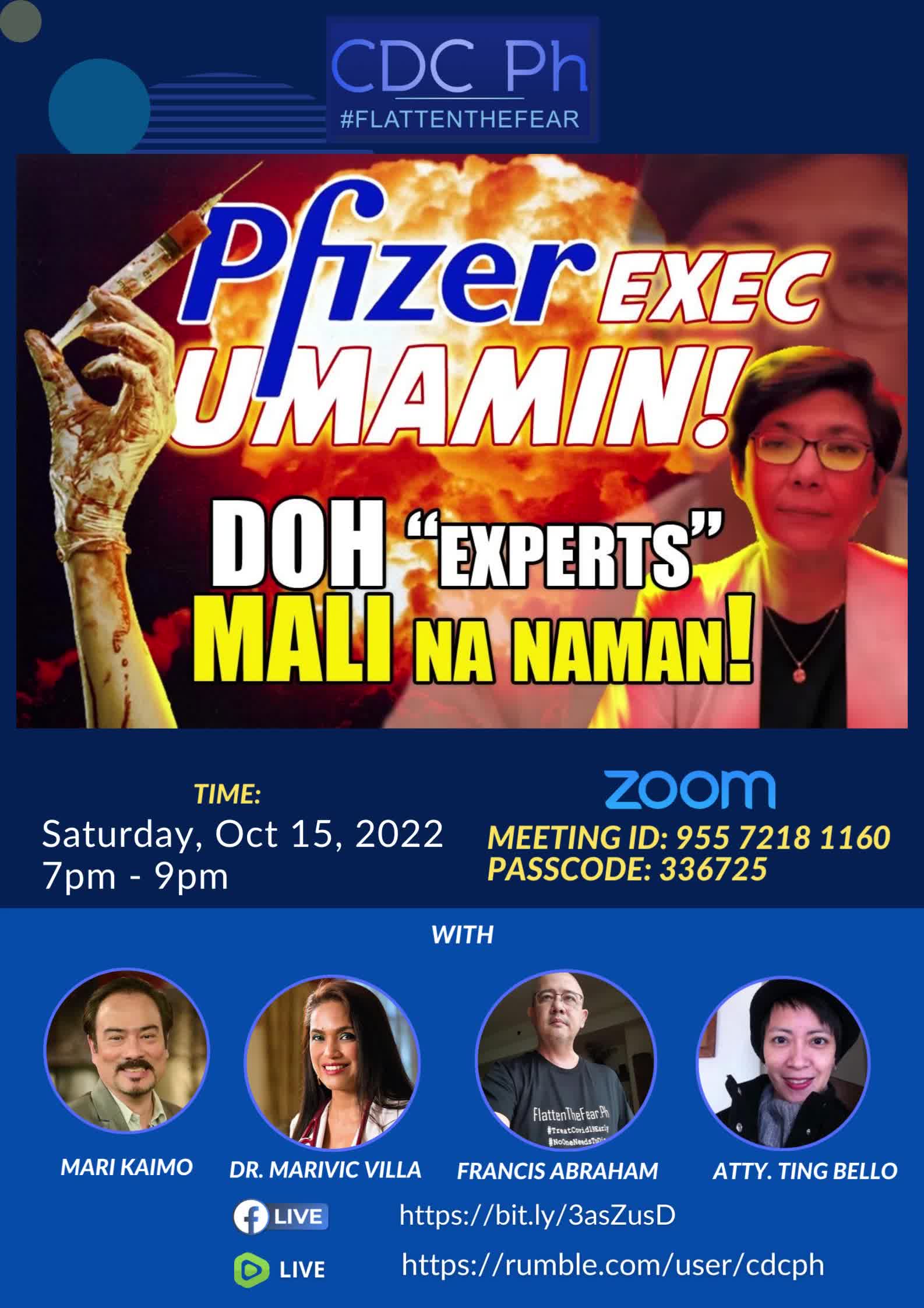 CDC Ph Weekly Huddle; Pfizer Exec Umamin: DOH "Experts" Mali Na Naman!