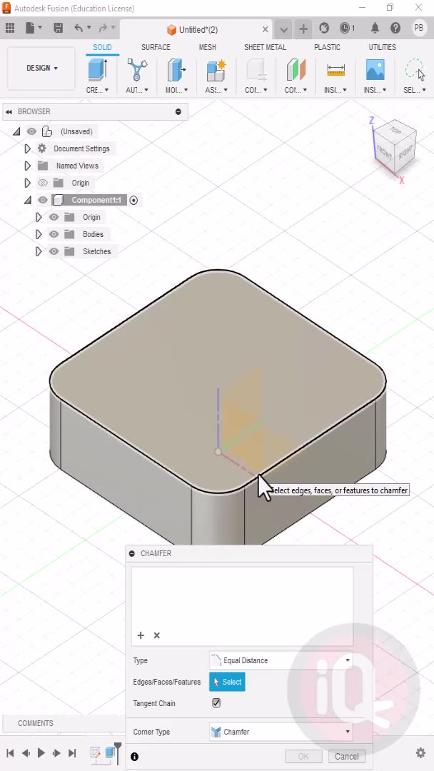 Fusion 360: Creating Chamfers