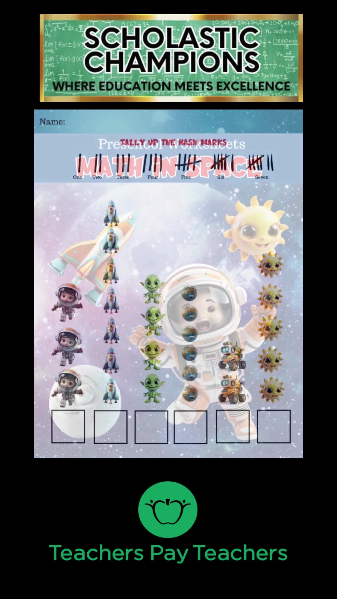 Math in Space - Preschool Math Worksheets