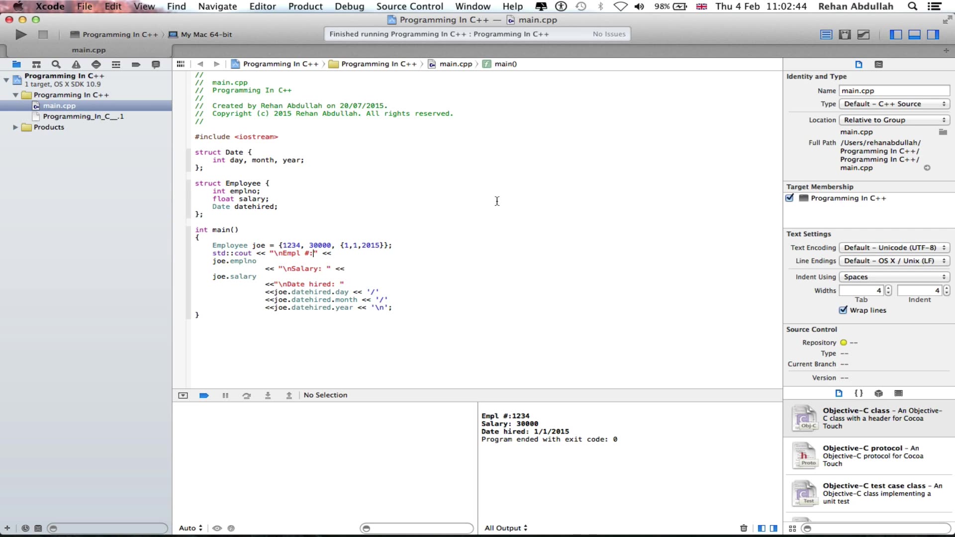 Programming In C X Code Tutorial 30 Structures Within Structures 