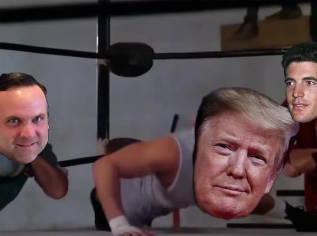 DJT with Dan Scavino and JFK Jr