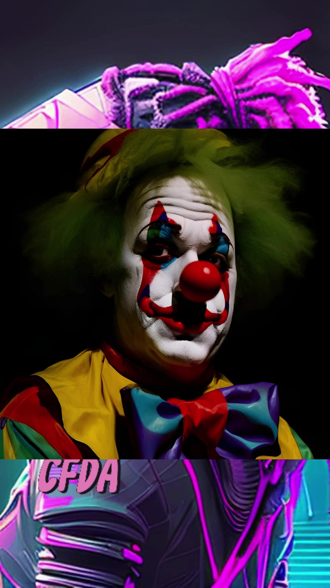 The prompt is: Clown (4 pics)