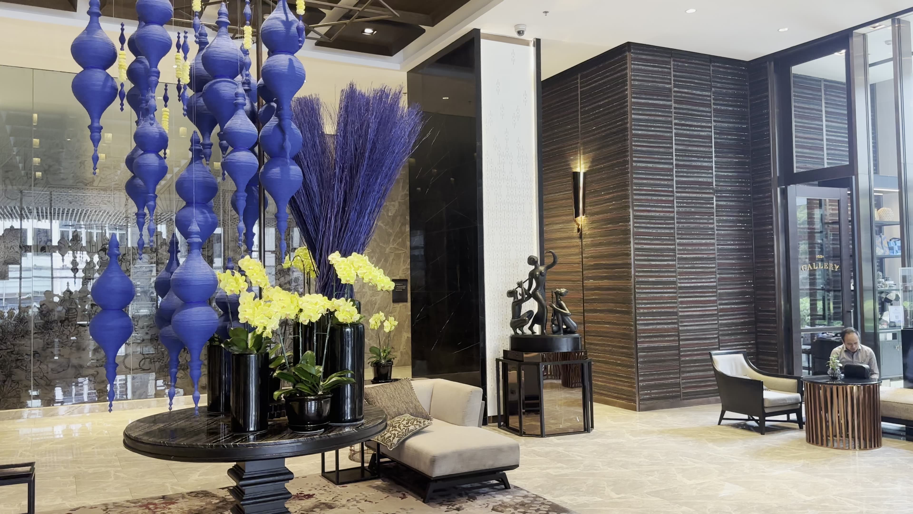 The Beautiful Lobby of the Marriott Hotel Surawongse in Bangkok Thailand