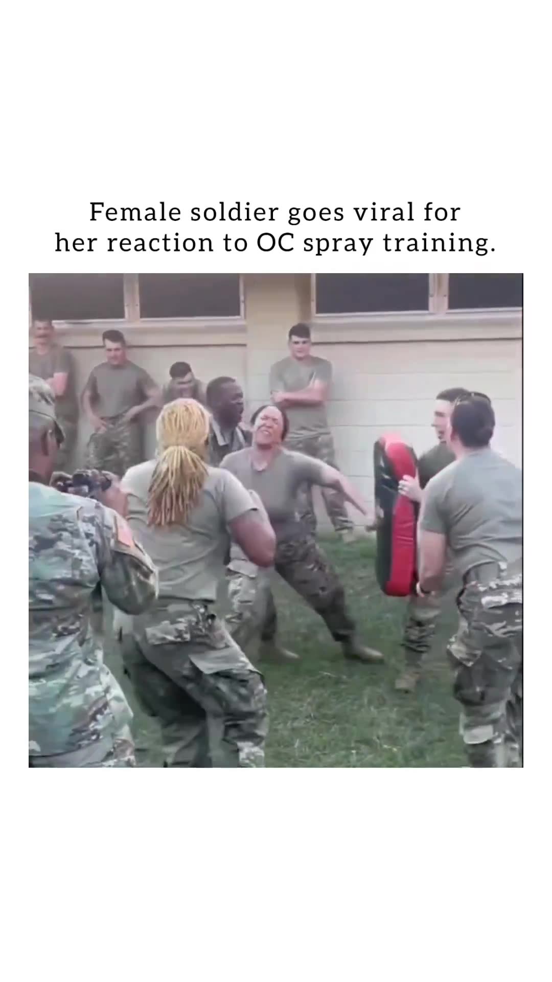 Female soldier goes Viral For her reaction to OC spray training