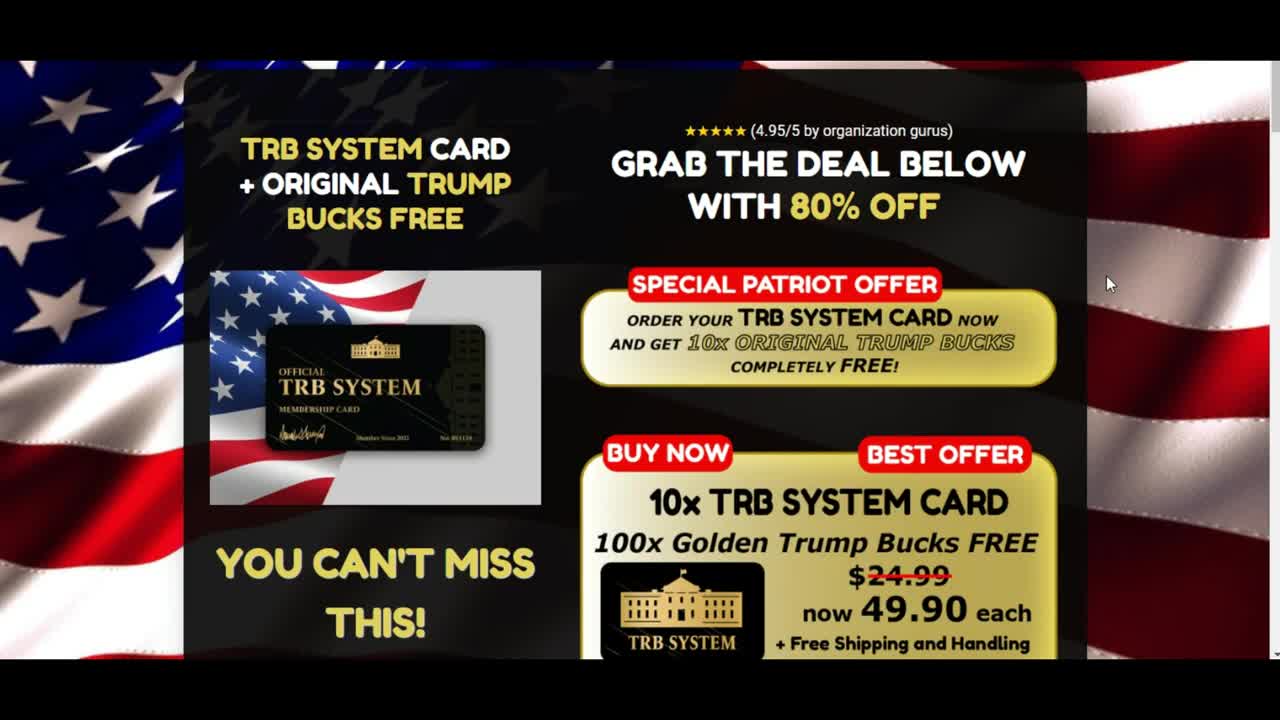 Trb System 😱 Trb System CARD Official Trump BUCKS FREE review what is ...