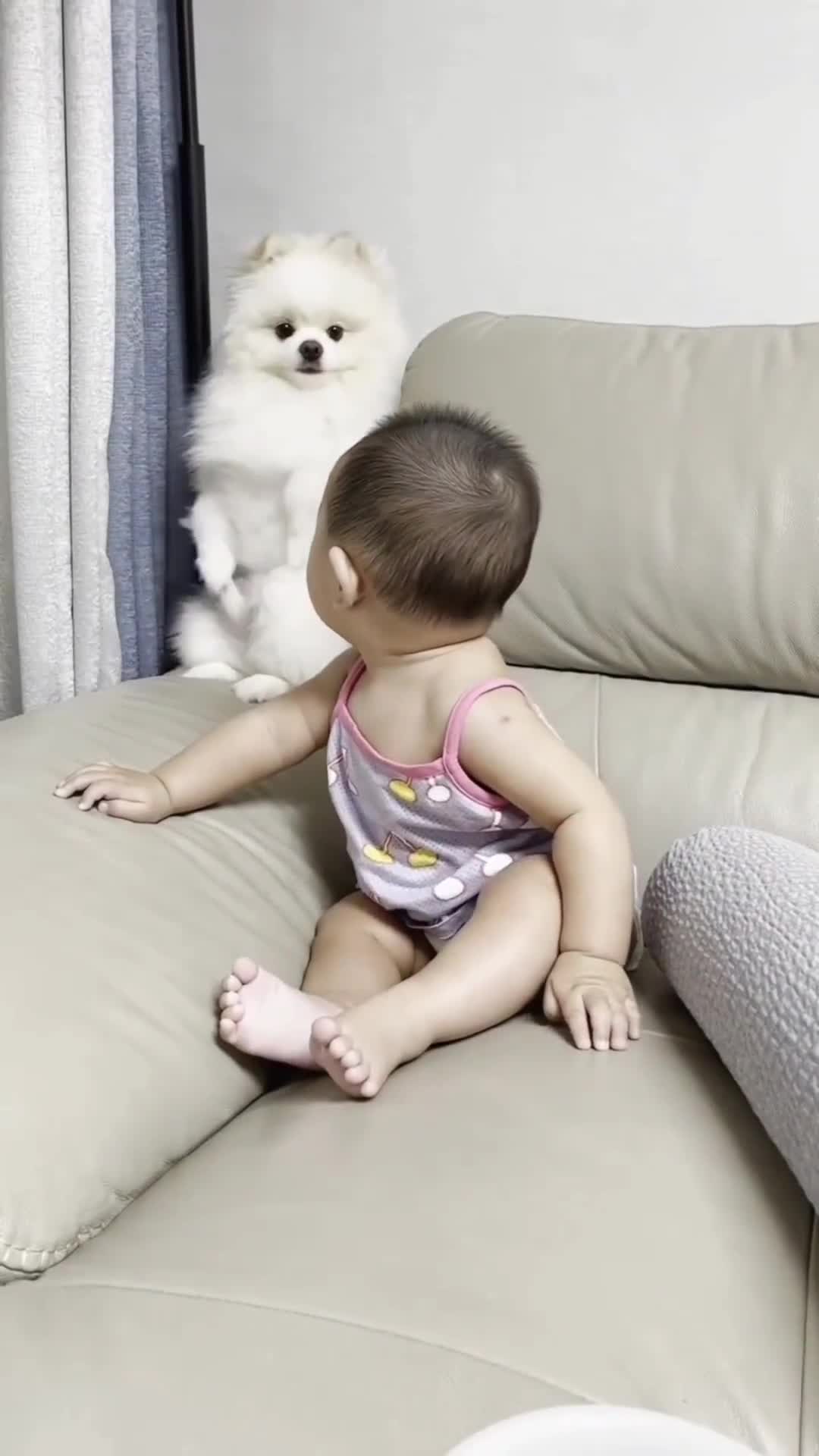 Can I kiss you best friend cute puppy and baby