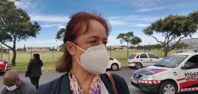 Dr Stella Botha Mead-Clinic queuing outside Gatesville Melomed ...