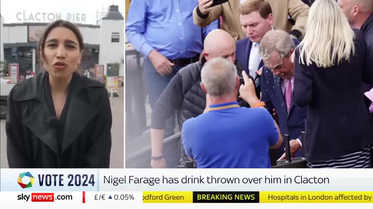 Reform UK leader Nigel Farage has milkshake thrown over him after ...
