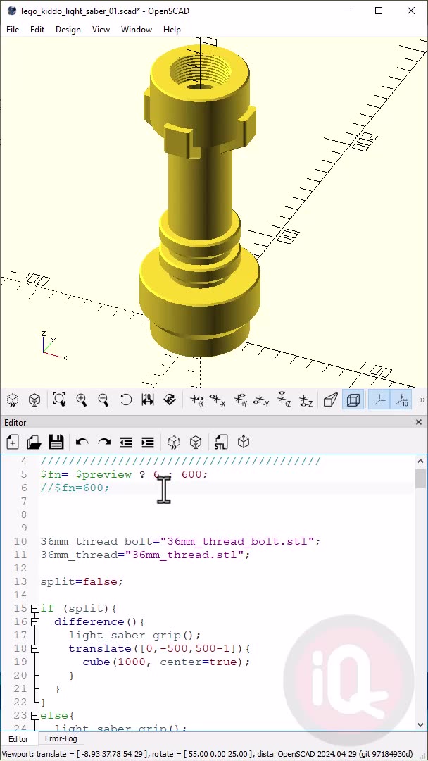 OpenScad: Preview Variable #3dprinting #openscad #cad