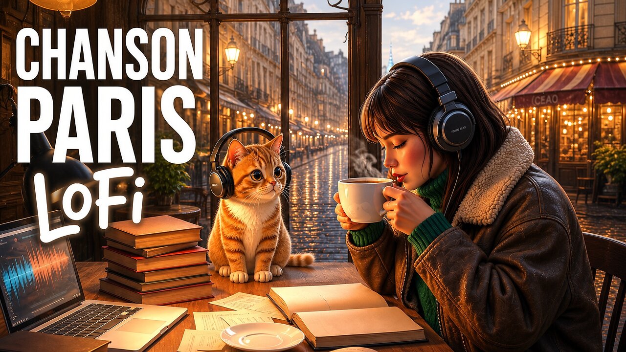 Chanson Paris LoFi 24/7 ☕ French Retro Café Music for Study, Relax & Focus